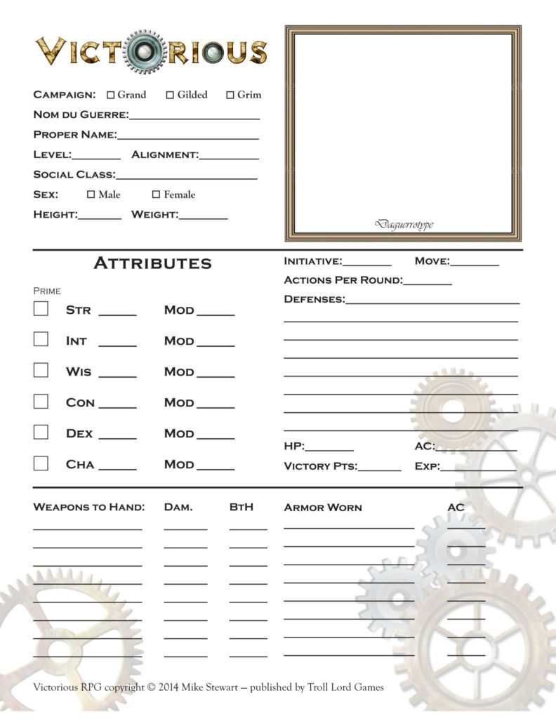 Resources – Victorious RPG